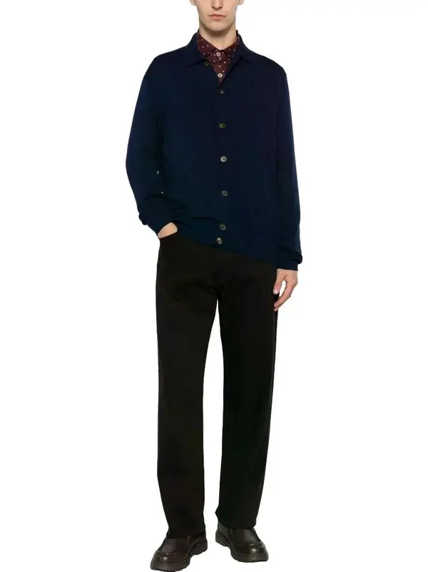 Eleventy Button-fastening Knitted Cardigan - Blue