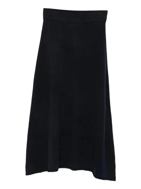 Incentive! Cashmere High-waisted A-line Midi Skirt - Blue