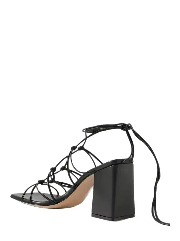 GIANVITO ROSSI Minas Knotted Leather Sandals - Black