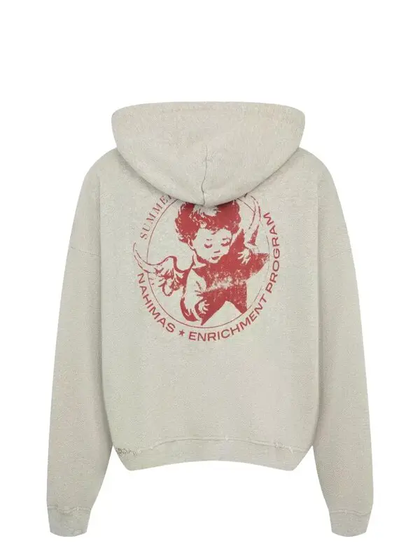 NAHMIAS Graphic Print Zip-up Hoodie - Grey