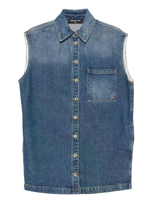 Patrizia Pepe Sleeveless Denim Shirt - Blue
