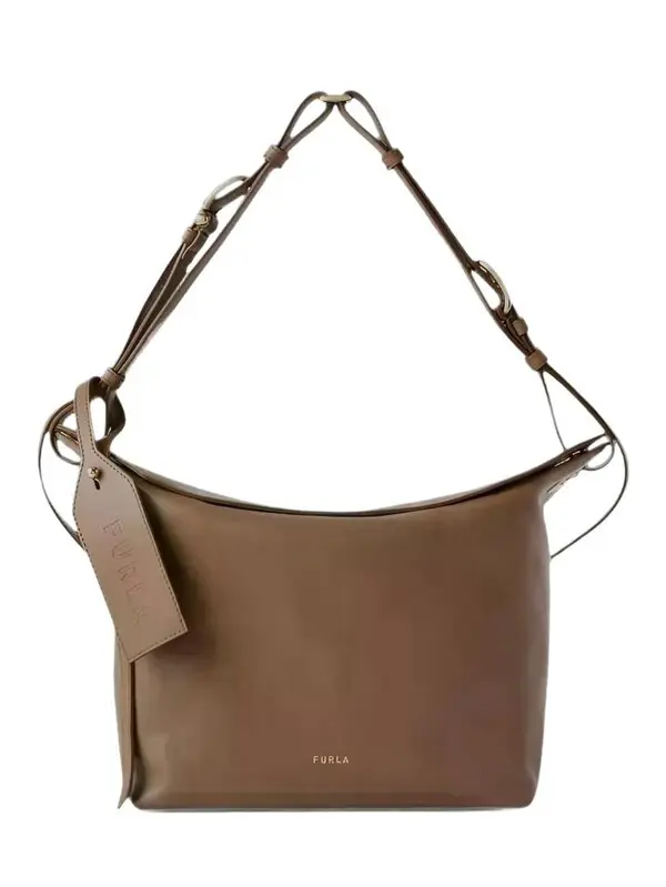 Furla Logo-stamp Luggage-tag Tote Bag - Brown