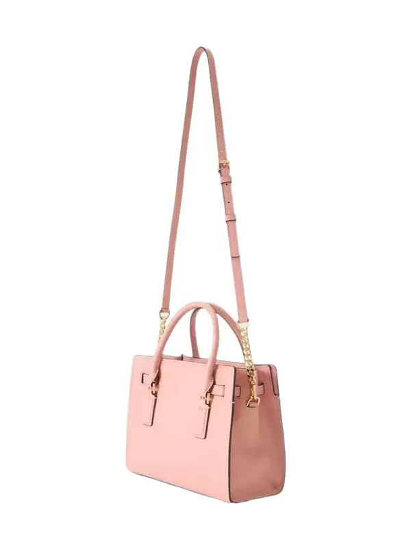Michael Kors Leather Tote Bag With Padlock Detail - Pink