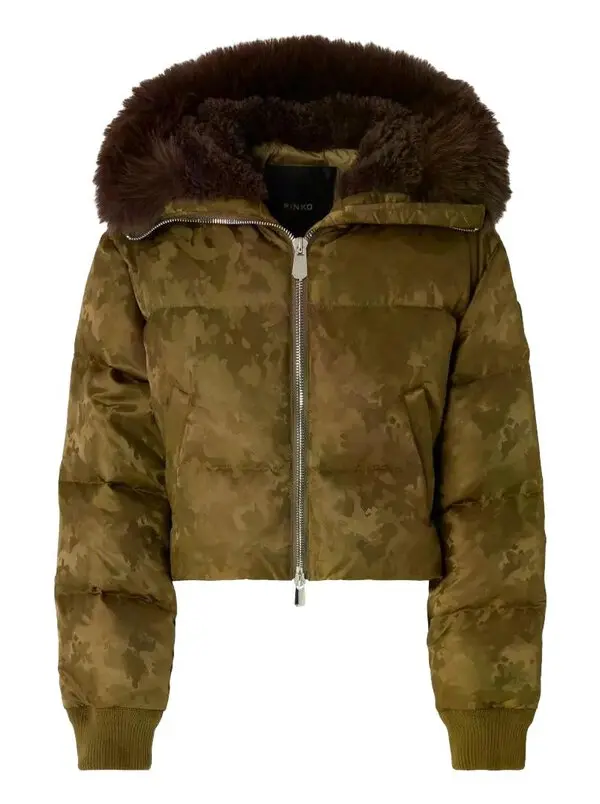Pinko Camouflage Puffer Jacket - Green