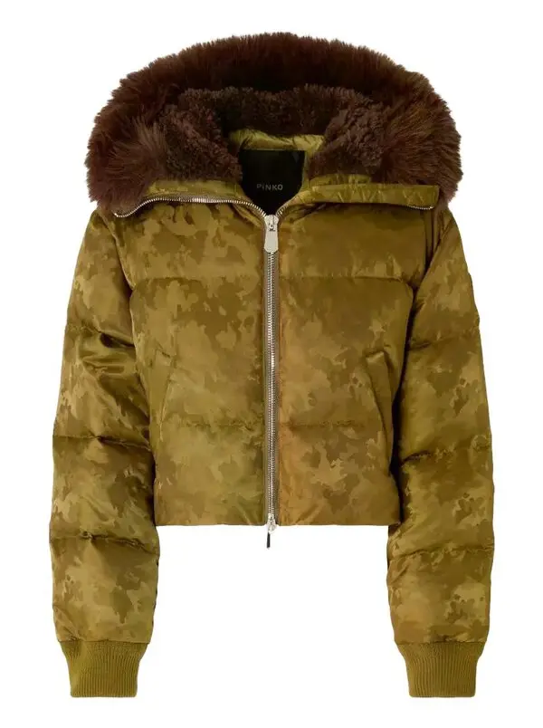 Pinko Camouflage Puffer Jacket - Green