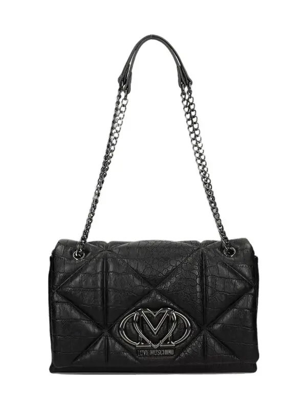 Moschino Logo-appliqué Shoulder Bag - Black