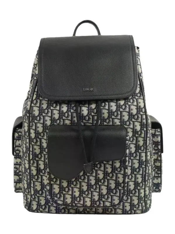 Dior Saddle Oblique Canvas Backpack - Blue