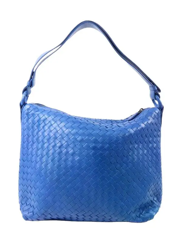 Bottega Veneta Intrecciato Leather Shoulder Bag - Blue