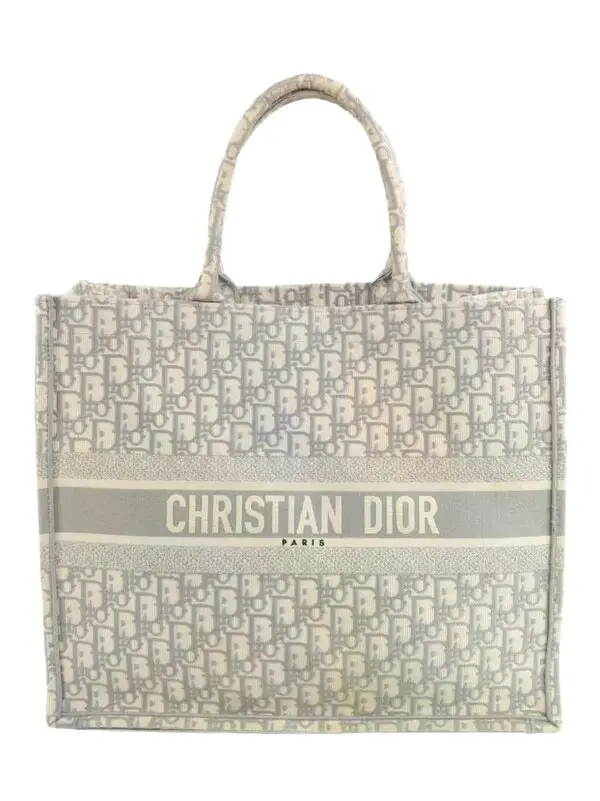 Dior Large Book Tote Oblique Tote Bag - Grey