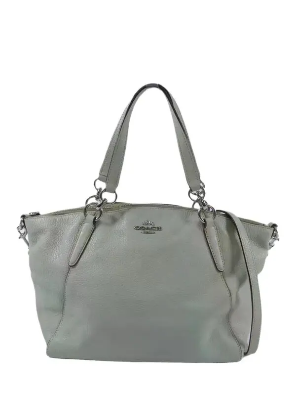 COACH VINTAGE Logo Plaque Shoulder Bag - Grey