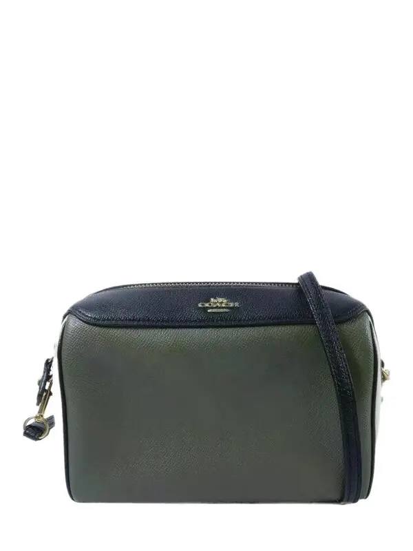 COACH VINTAGE Leather Grained Shoulder Bag - Green