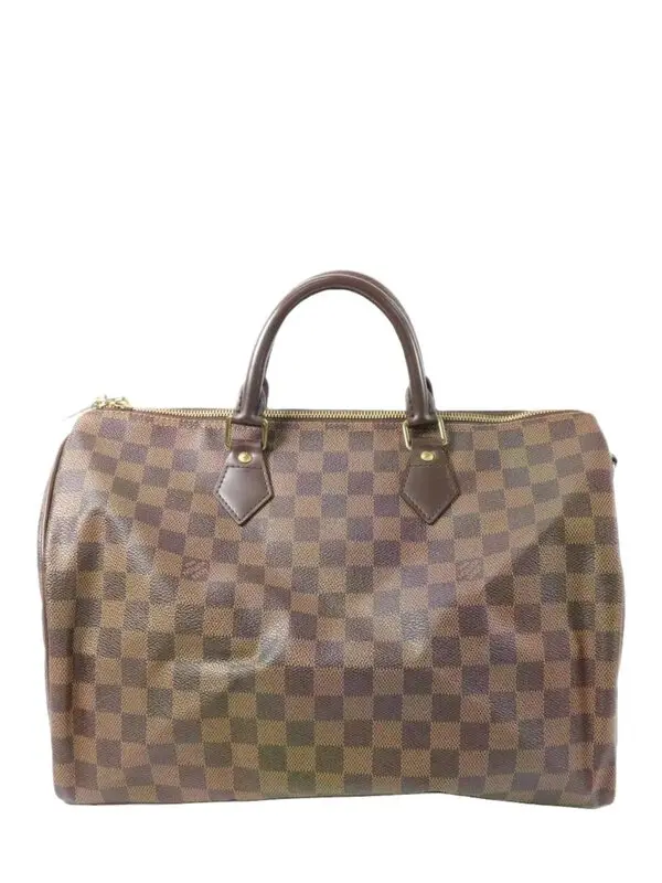LOUIS VUITTON Speedy Damier Ebene Canvas Tote Bag - Brown