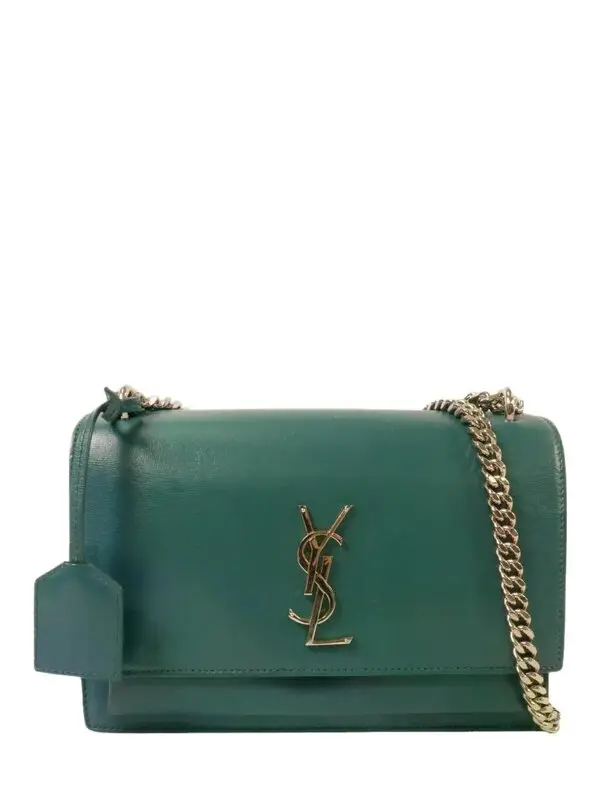 Saint Laurent Medium Sunset Chain Cross Body Bag - Green