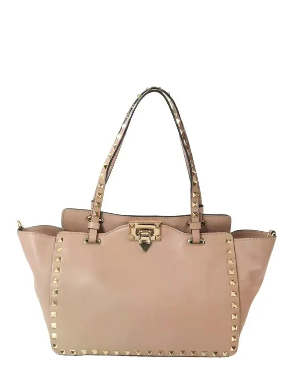 Valentino Garavani Rockstud Leather Tote Bag - Neutrals