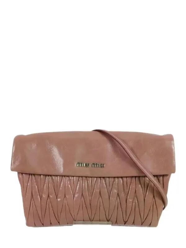 Miu Miu Matelassé Leather Shoulder Bag - Pink