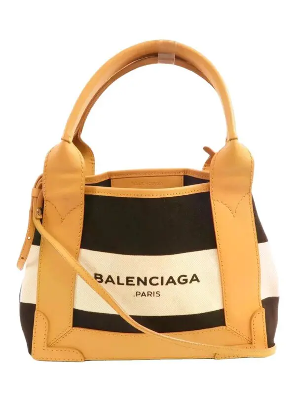 Balenciaga Canvas Logo Print Xs Cabas Shoulder Bag - Black