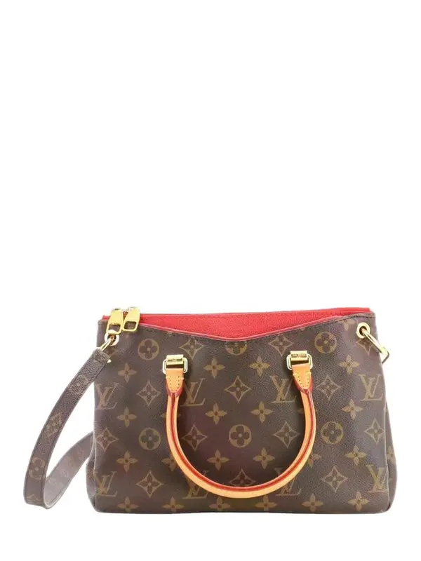 LOUIS VUITTON Pallas Tote Monogram Canvas Leather Shoulder Bag - Brown