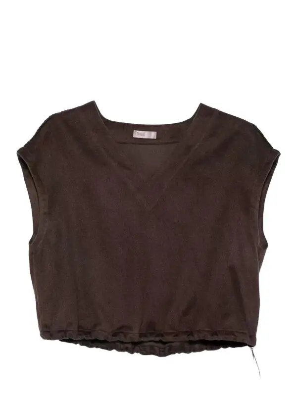 Herno V-neck Vest - Brown
