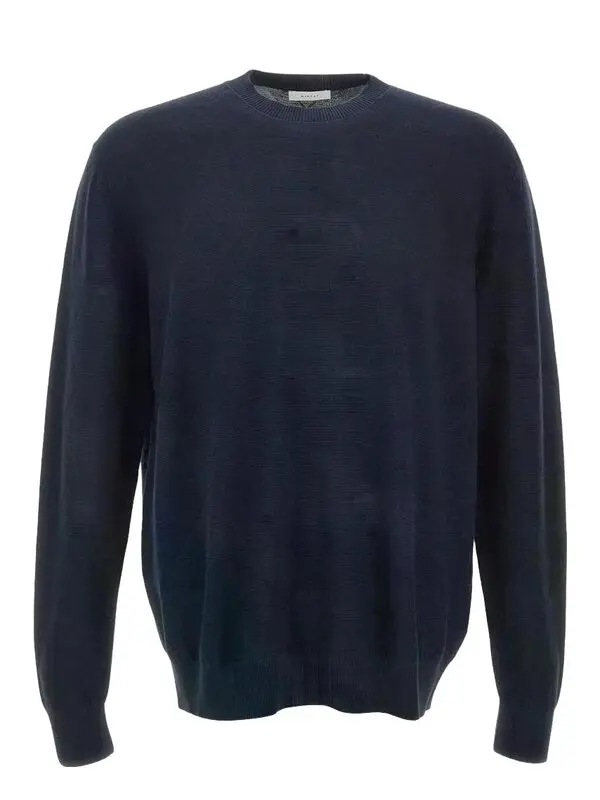 DIKTAT Diamond-knit Crew-neck Sweater - Blue