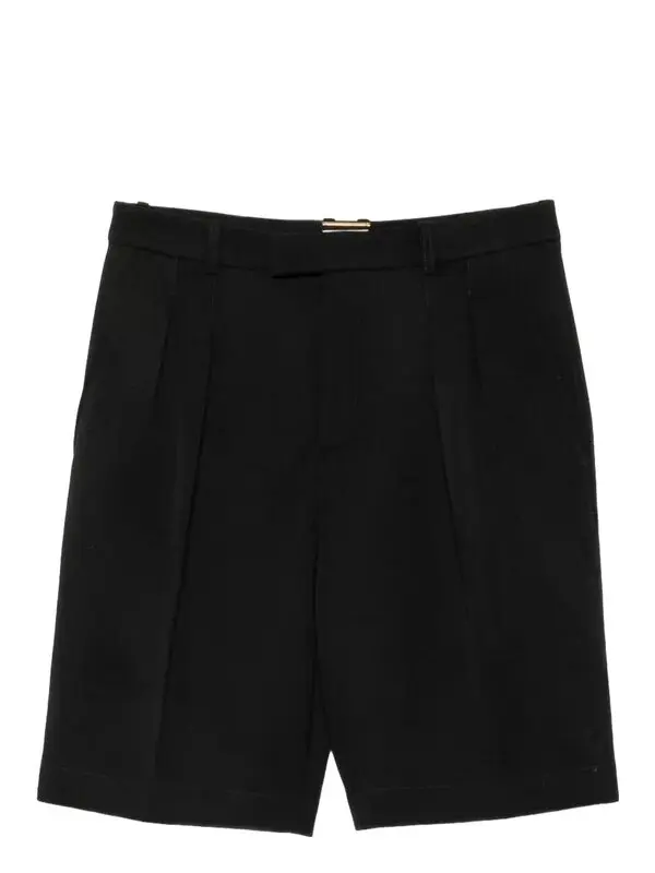 Saint Laurent Tailored Shorts With Pleated Detail - Black