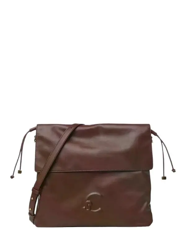 COCCINELLE Embossed Logo Leather Shoulder Bag - Brown