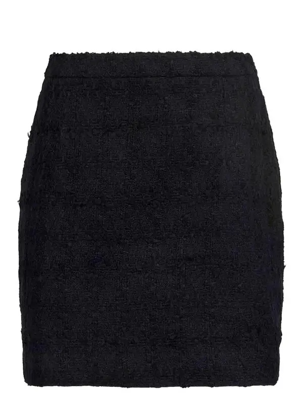 Alessandra Rich Bouclé-knit Mini Skirt - Black