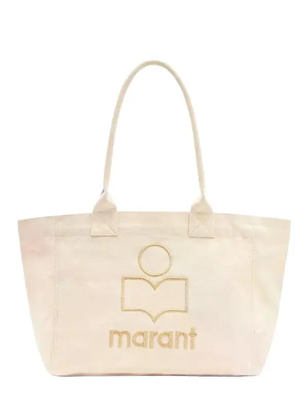 Isabel Marant Étoile Logo Embroidered Canvas Tote Bag - Neutrals