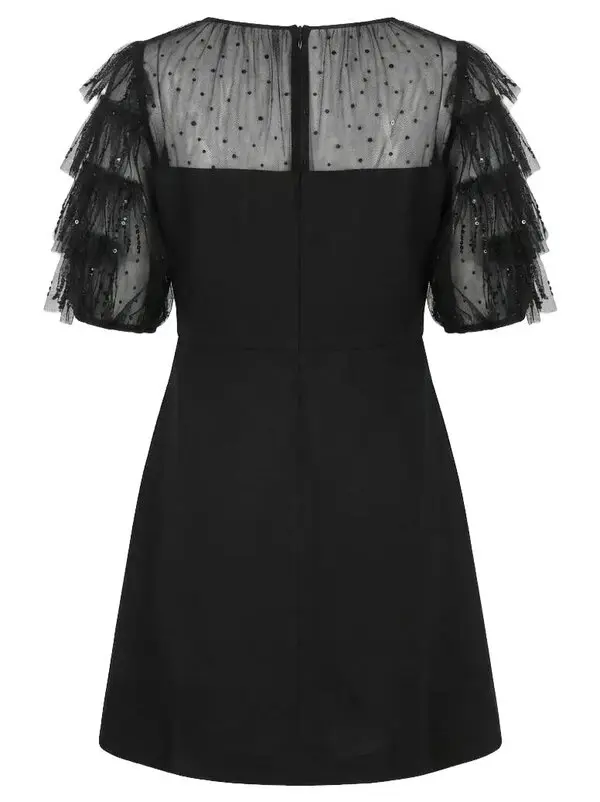 Valentino Garavani Bead-embellished Ruffled Midi Dress - Black