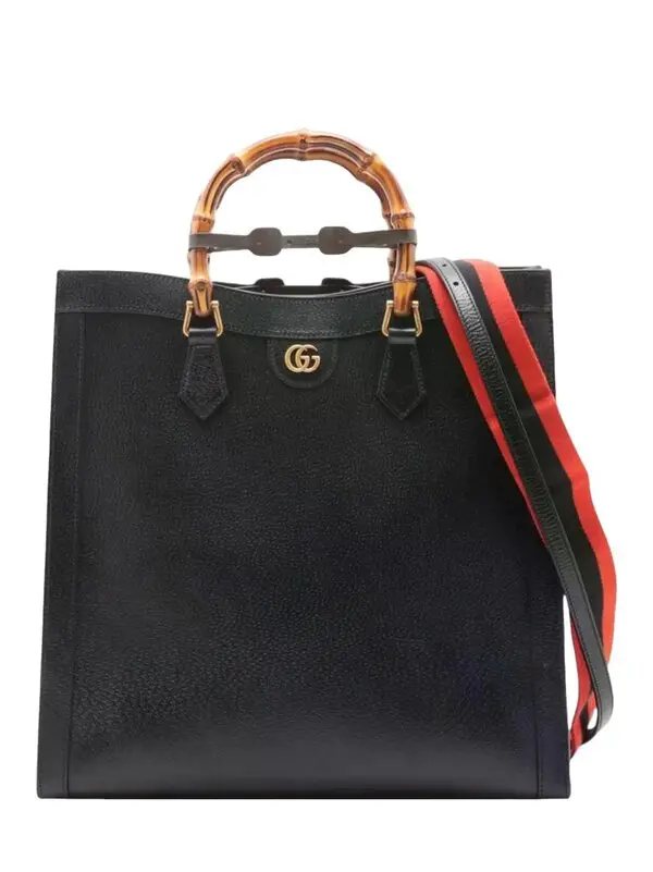Gucci Maxi Leather Diana Satchel - Black