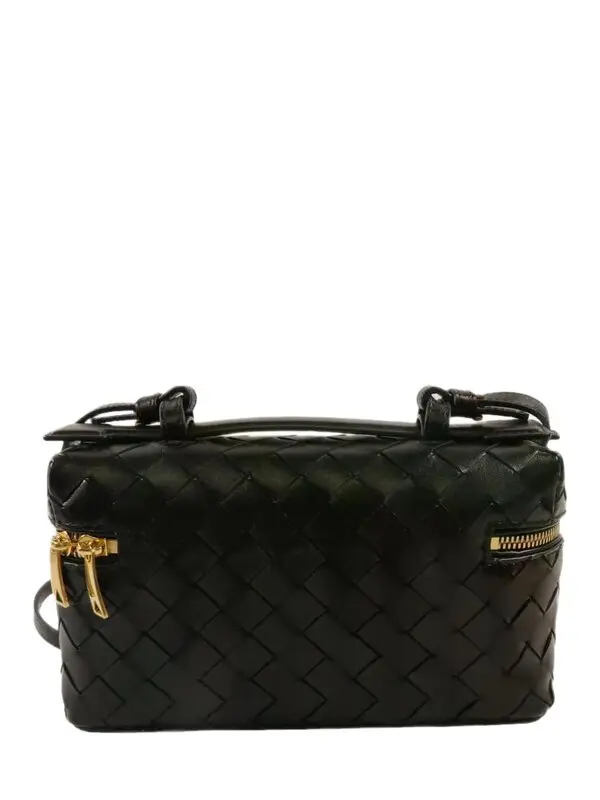 Bottega Veneta Intrecciato Leather Messenger Bag - Black