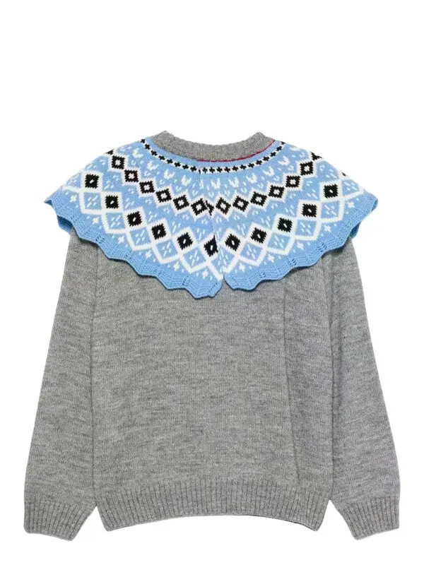 MSGM Scalloped Collar Sweater - Grey
