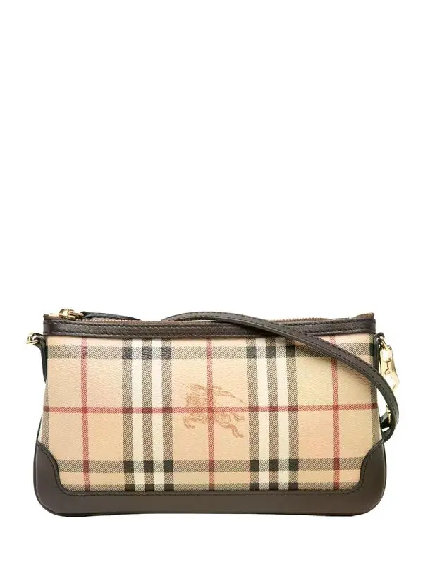 Burberry Haymarket Check Coated Canvas Peyton Crossbody Bag - Neutrals