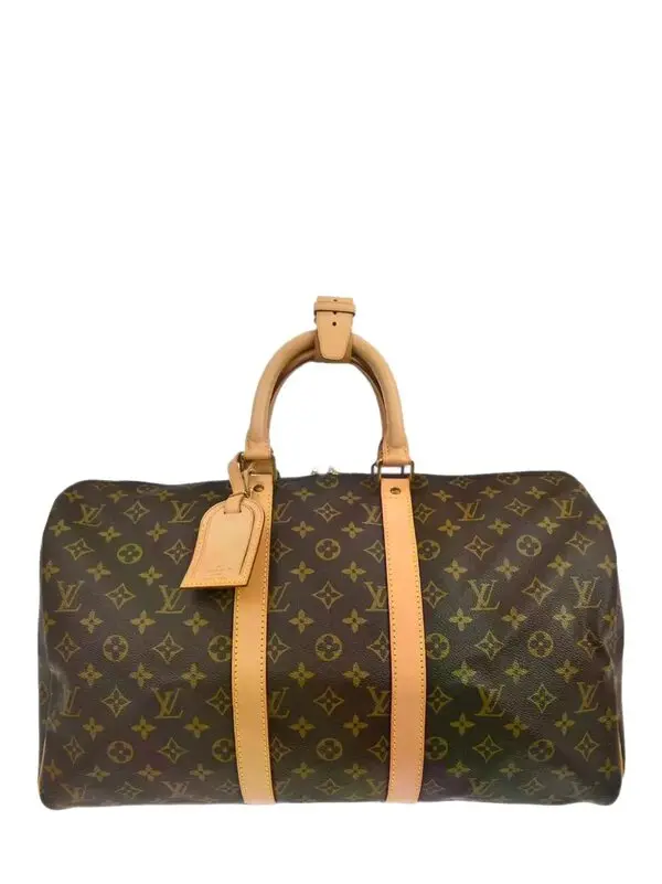LOUIS VUITTON Monogram Keepall Travel Bag - Brown