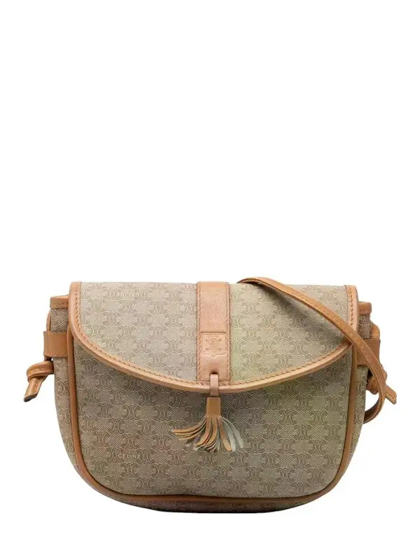 Celine Macadam Coated Canvas Crossbody Bag - Neutrals