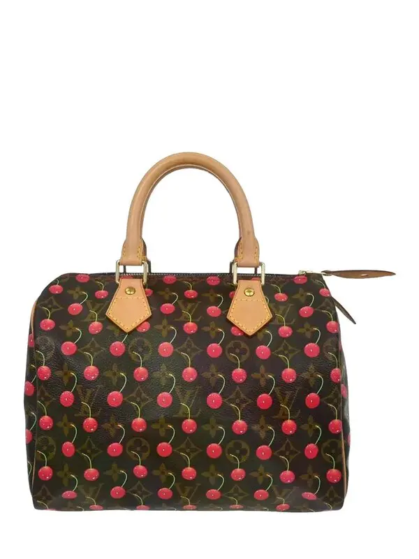 LOUIS VUITTON Monogram Cherry Speedy Tote Bag - Brown