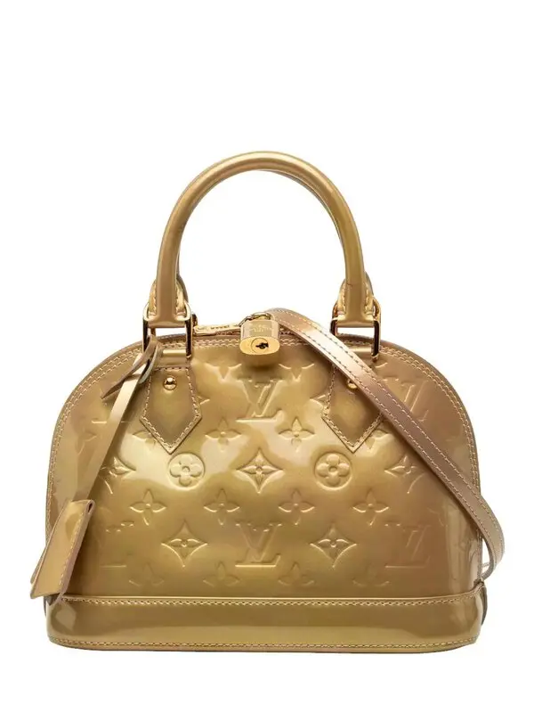 LOUIS VUITTON Monogram Vernis Alma Bb Satchel - Gold