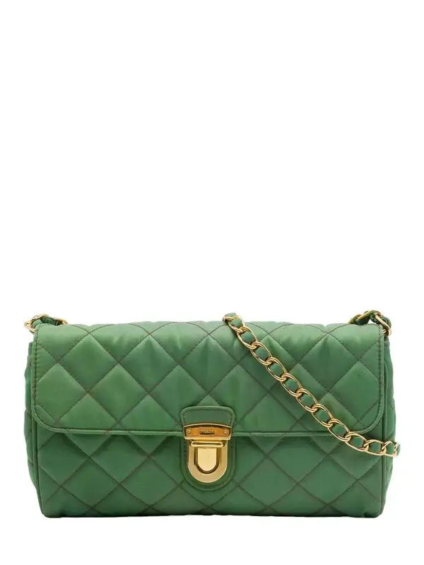 Prada Quilted Nylon Chain Crossbody Bag - Green