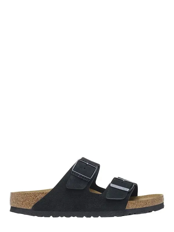 BIRKENSTOCK Arizona Suede Leather Sandals - Black