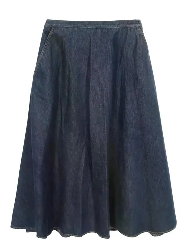 Gucci Flared Midi Denim Skirt - Blue