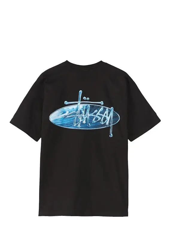 StÜssy Wave Oval Tee Shirt Black - Multicolor