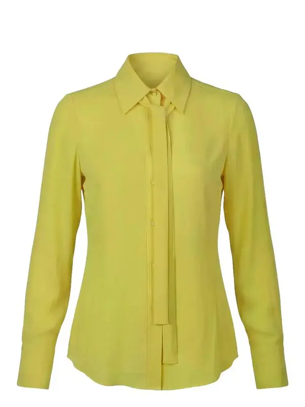 Valentino Garavani Lavallière-neck Long-sleeve Shirt - Yellow