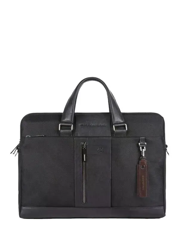 PIQUADRO Panelled Laptop Bag With Logo Detail - Black