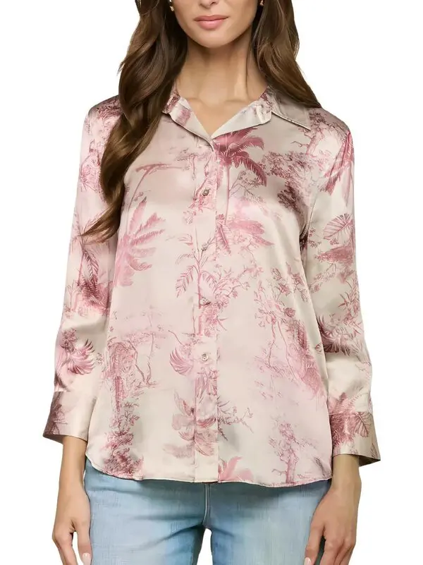 L'Agence Dani Silk Blouse - Pink