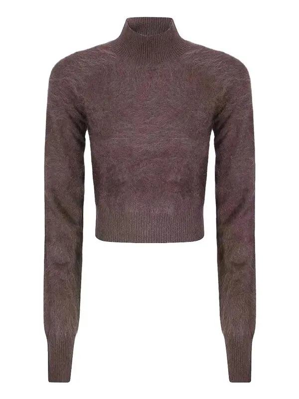 Sportmax Cashmere High Neck Sweater - Brown