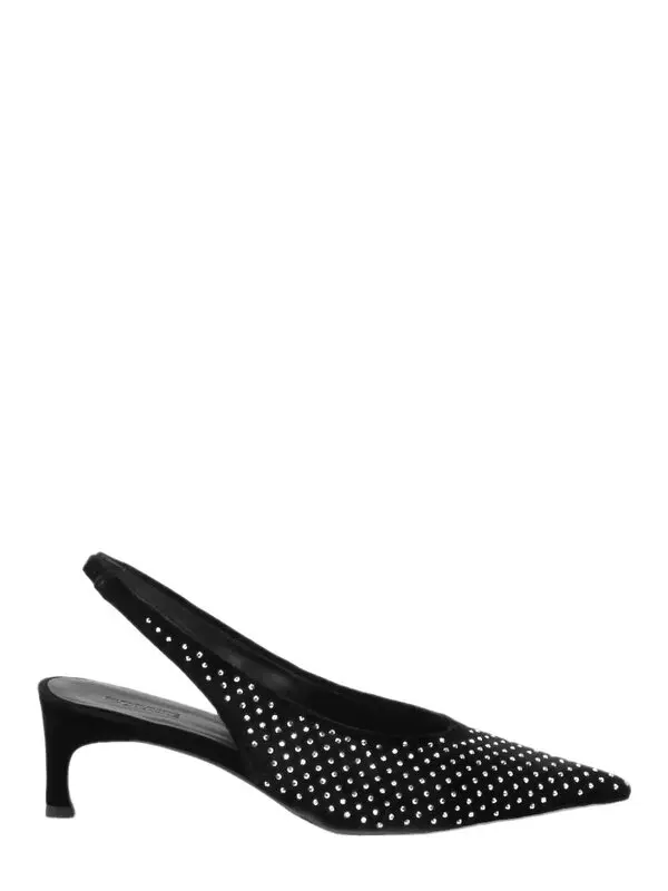 ROTATE BY BIRGER CHRISTENSEN Rhinestone Velvet Slingback Pumps - Black