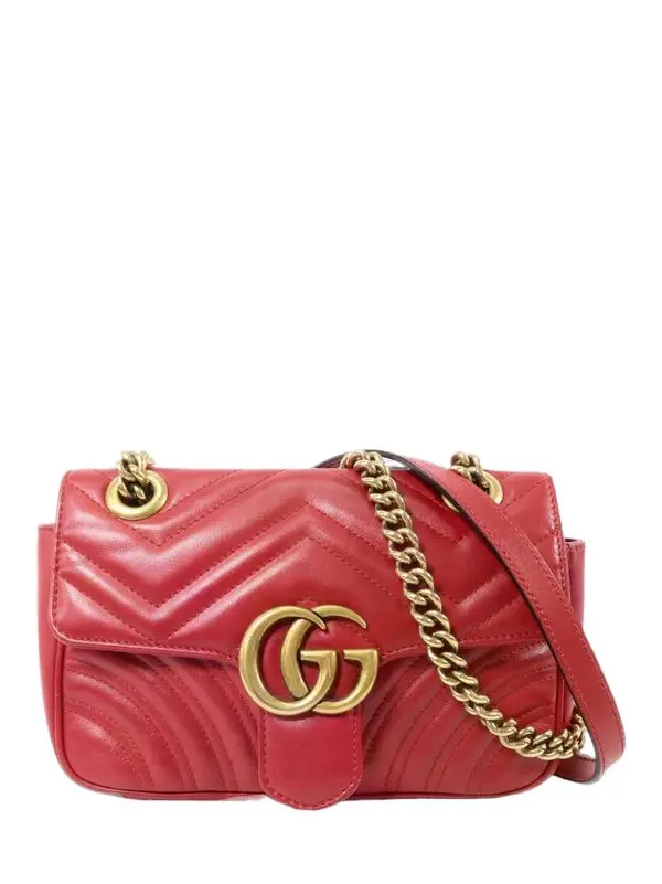 Gucci Small Gg Marmont Shoulder Bag - Red