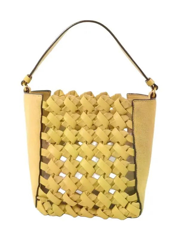 Tory Burch Double T Woven Shoulder Bag - Yellow