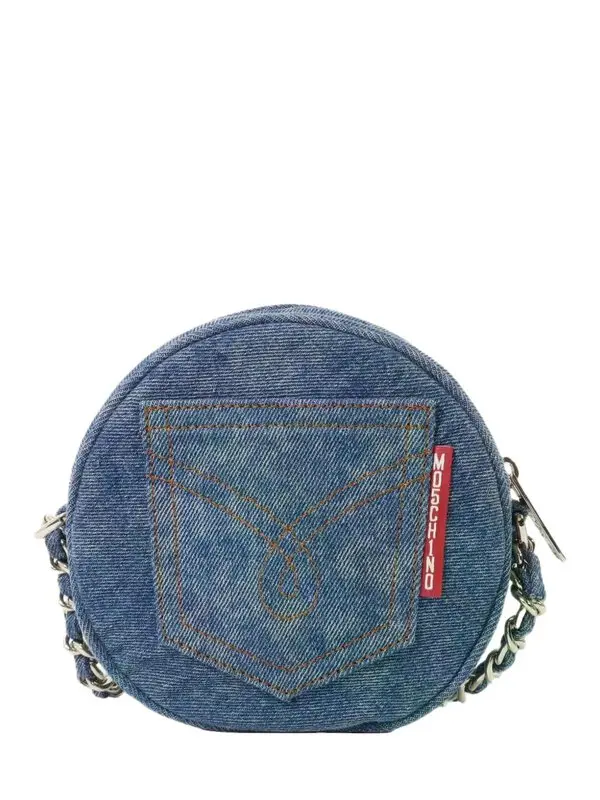 Moschino Denim Circular Shoulder Bag - Blue