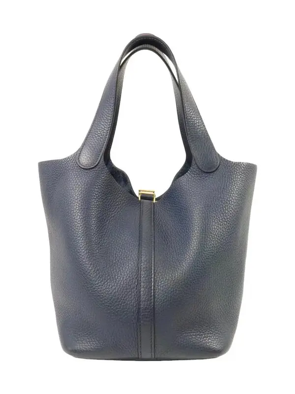 Hermès 2023 Mm Picotin Leather Tote Bag - Blue