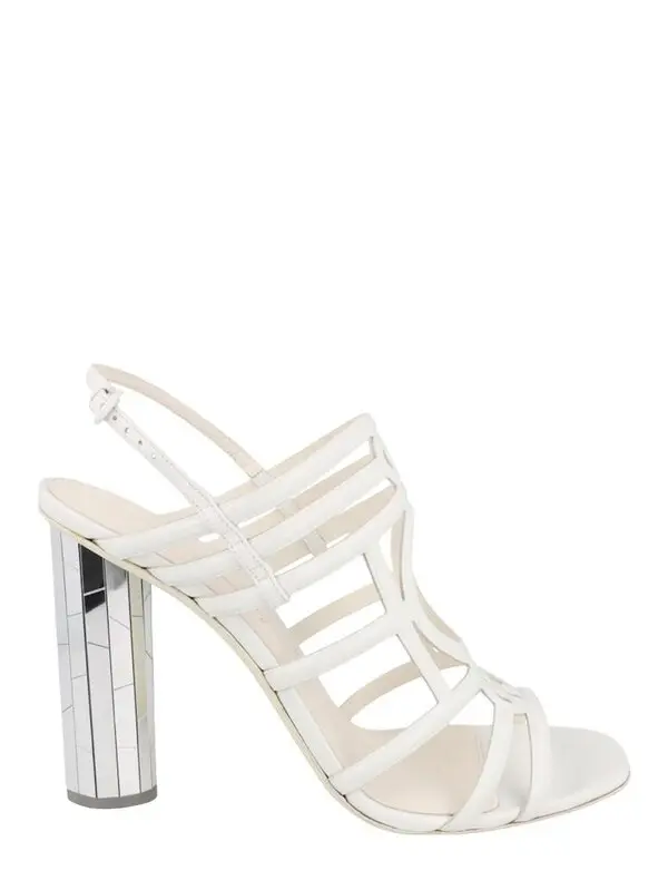 FERRAGAMO Florenza X Slingback Heel Sandals - White